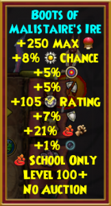 Wizard101 Best 130 Fire Gear - Final Bastion